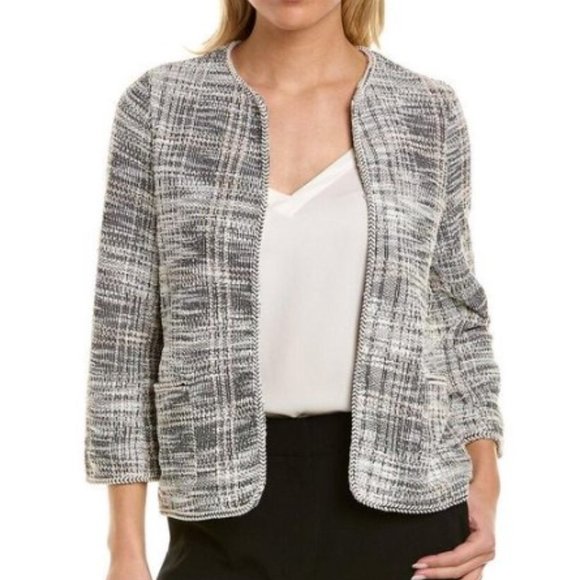 Max Studio | Jackets & Coats | Max Studio Ivory And Black Tweed ...